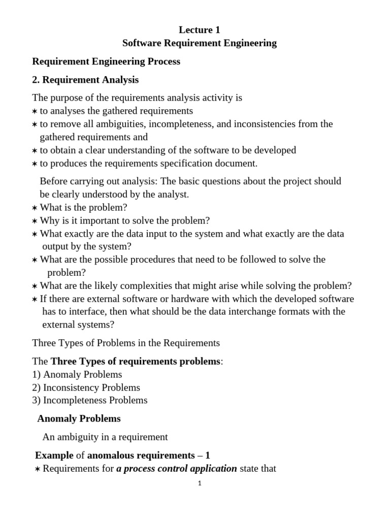 Lecture 1. SAD | PDF | Specification (Technical Standard) | System