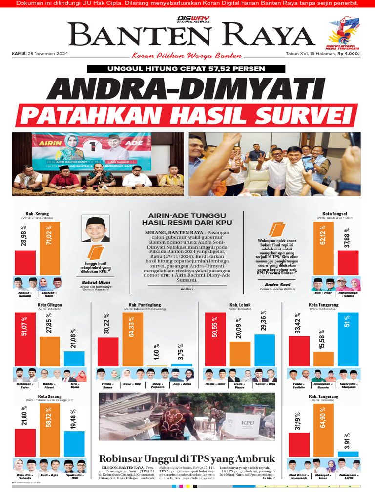 Andra-Dimyati Unggul Pilkada Banten | PDF