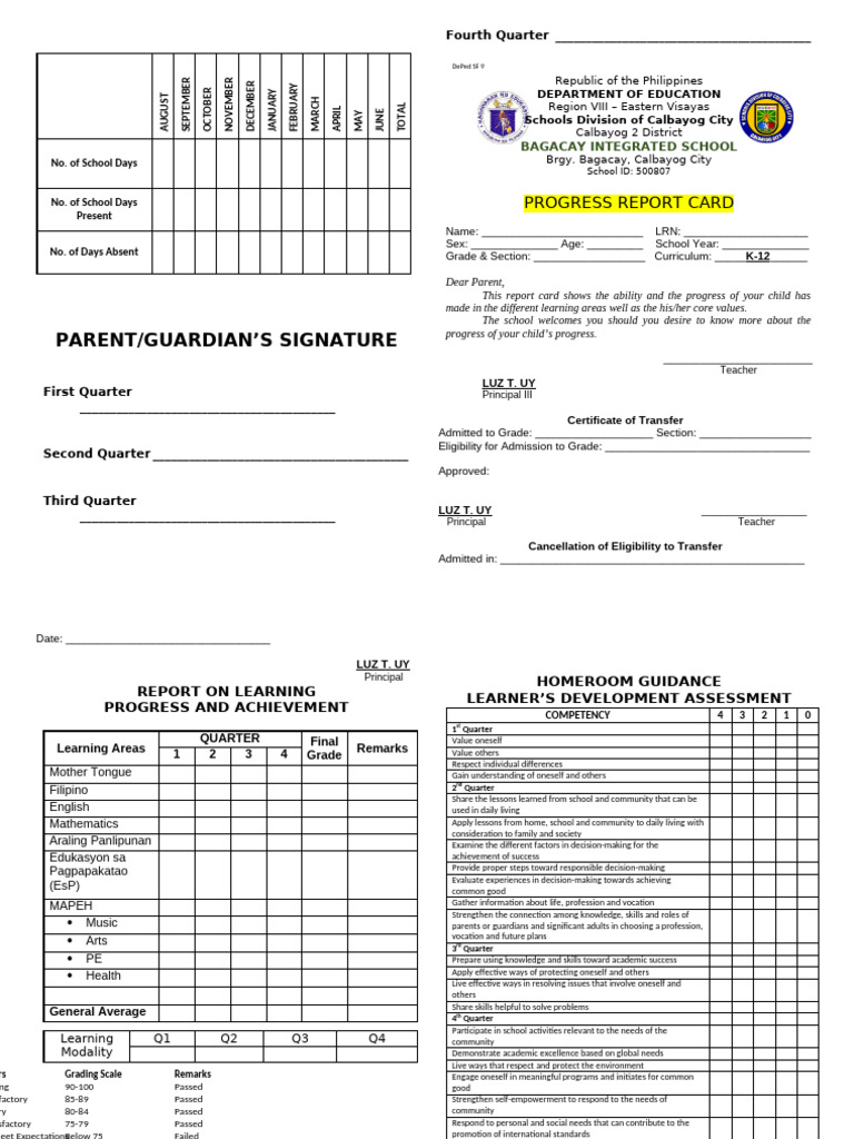 Grade 2 - SF9 Format | PDF | Learning | Cognition