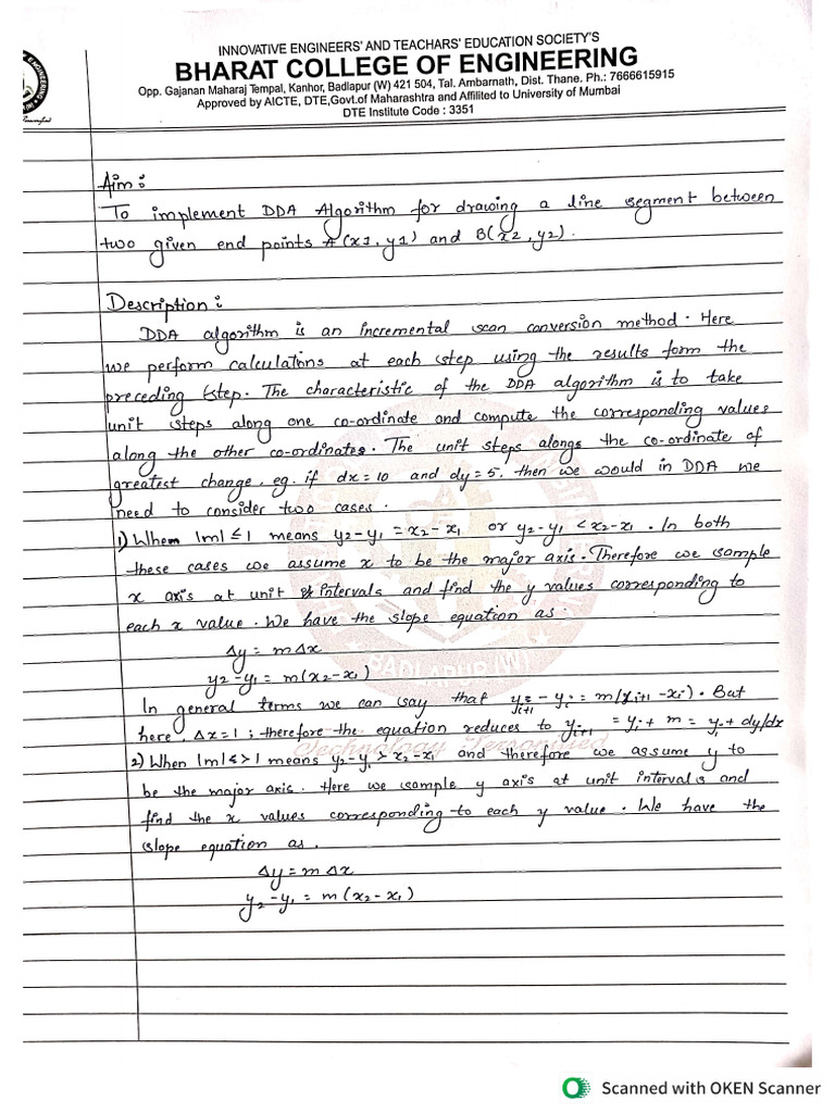 CG and Oopm Practicals Write Up | PDF