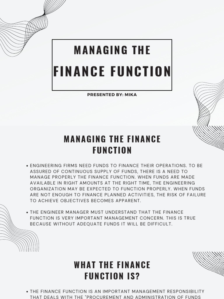 Managing The Finance Function | PDF