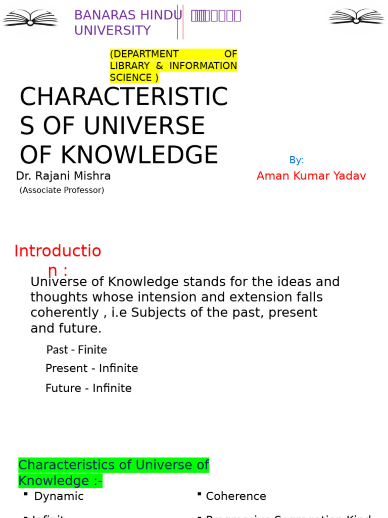 Characteristics of Universe of Knowledge | PDF | Universe | Knowledge