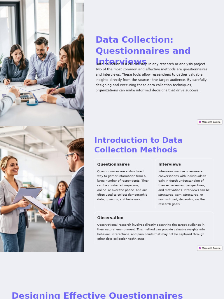 Data Collection Questionnaires and Interviews | PDF | Questionnaire ...
