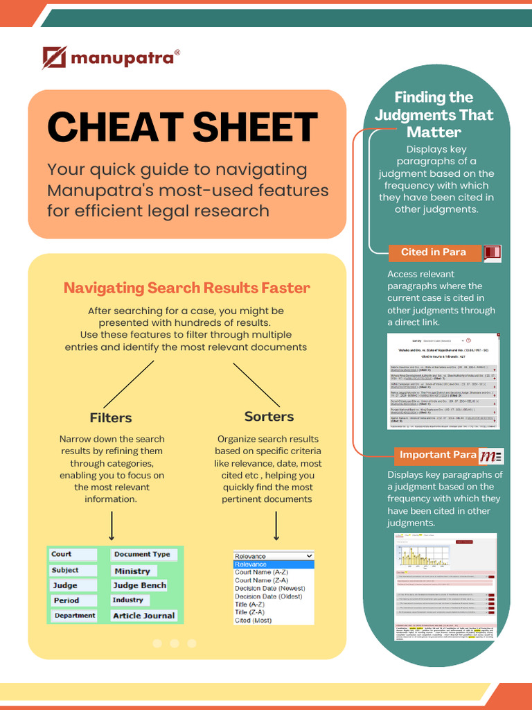 Manupatra Legal Research Guide | PDF | Judgment (Law) | Citation