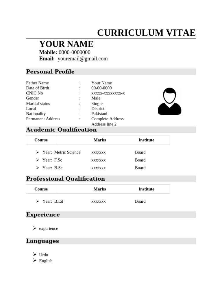 BW-CV-template 1 | PDF