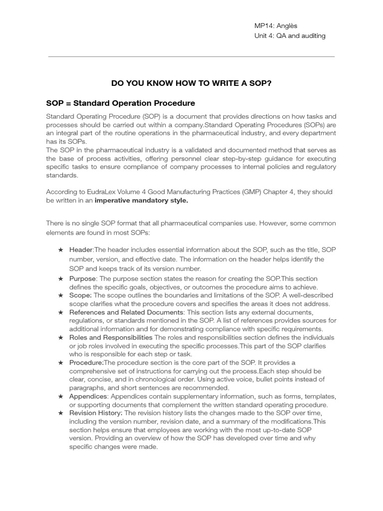 Do You Know How To Writte A SOP - Documents de Google | PDF