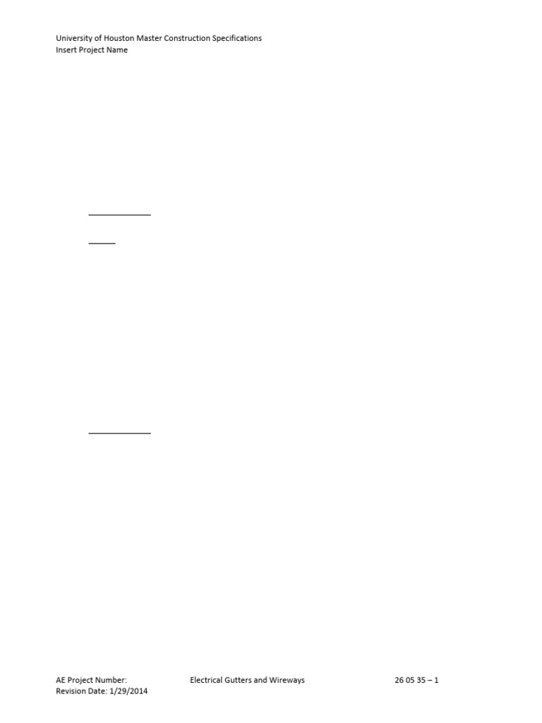 26 05 35 Electrical Gutters and Wireways | PDF | Electrical Wiring ...