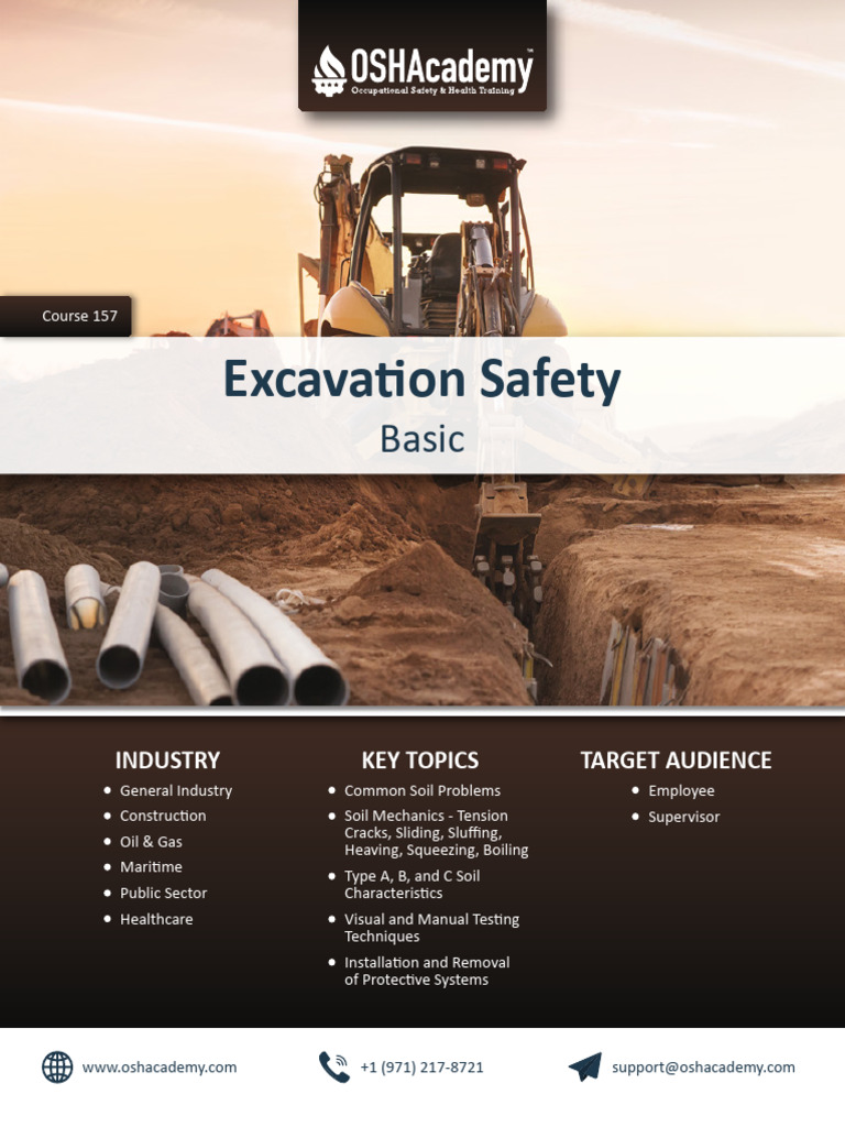 Oshacademy Study Guide 157 | PDF | Soil | Occupational Safety And Health Administration