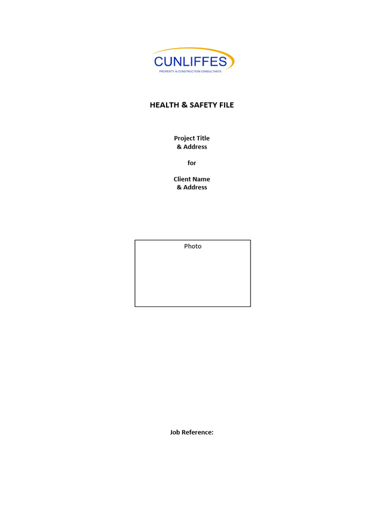 Appendix O Health Safety File Standard Template | PDF | Occupational ...