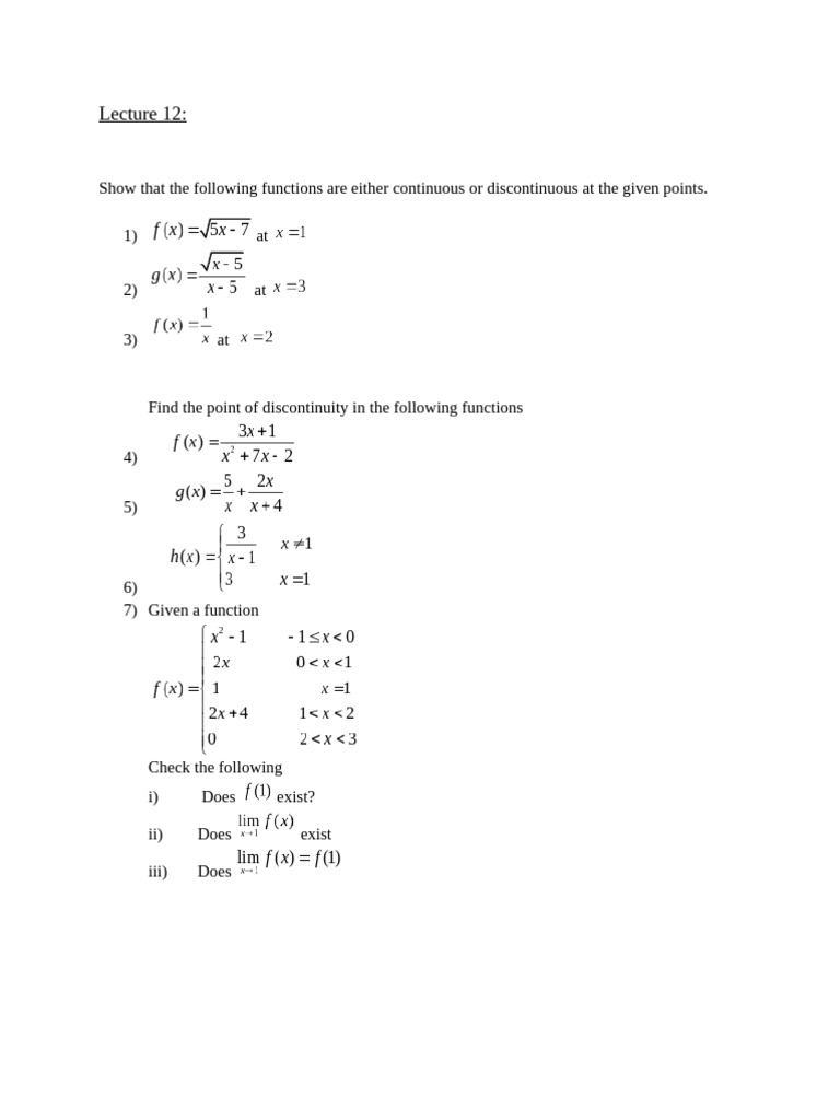 Lecture - 12 To 18 Practice Questions | PDF