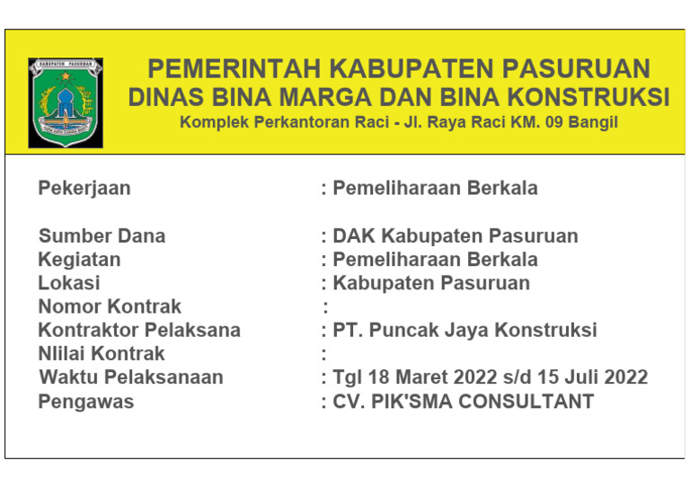 PAPAN NAMA PROYEK-Model | PDF