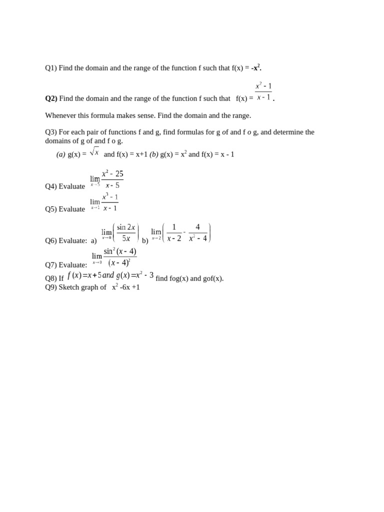 Practice Questions Mth101 6 10 Pdf