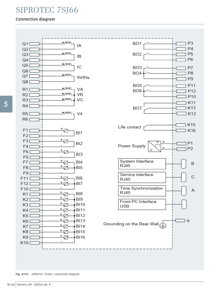 SIPROTEC 7SJ66 Connection Diagram | PDF