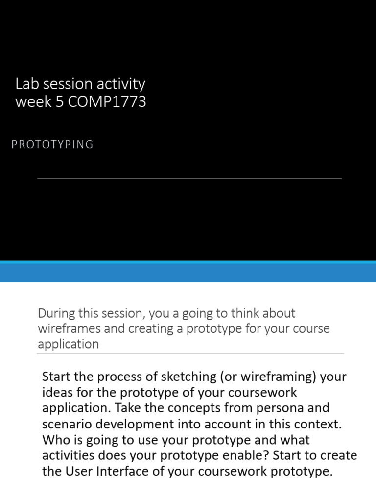 Week 5 COMP1773: Prototyping Lab Session | PDF