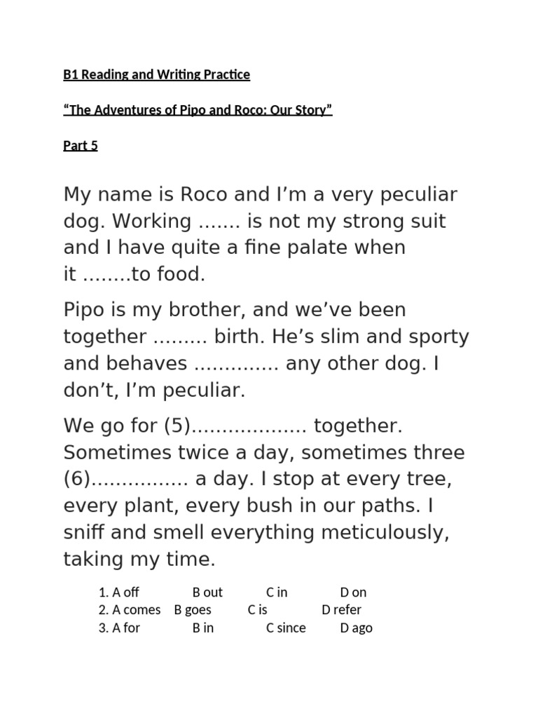 B1 Reading and Writing Practice | PDF