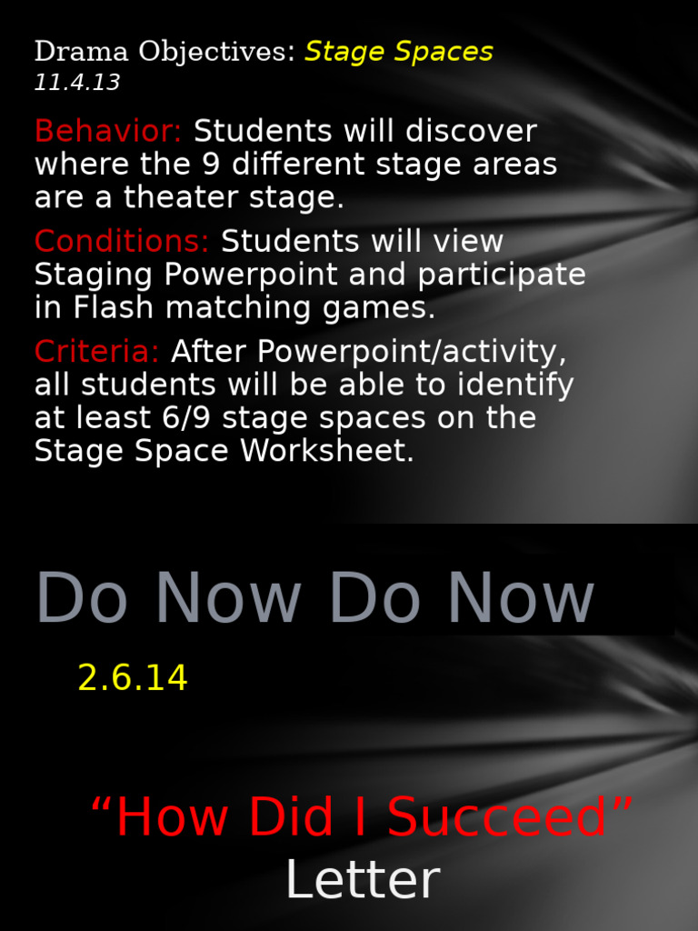Drama Objective Stage Space 2 | PDF