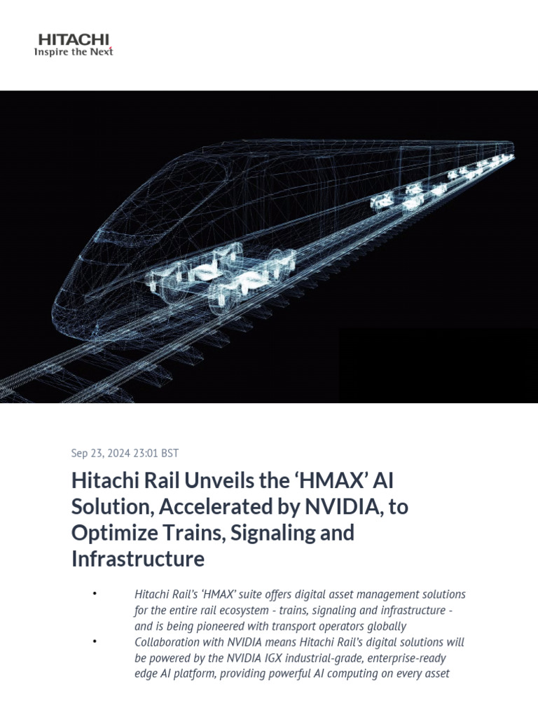 Hitachi Rail Launches HMAX AI Solution | PDF | Rail Transport ...