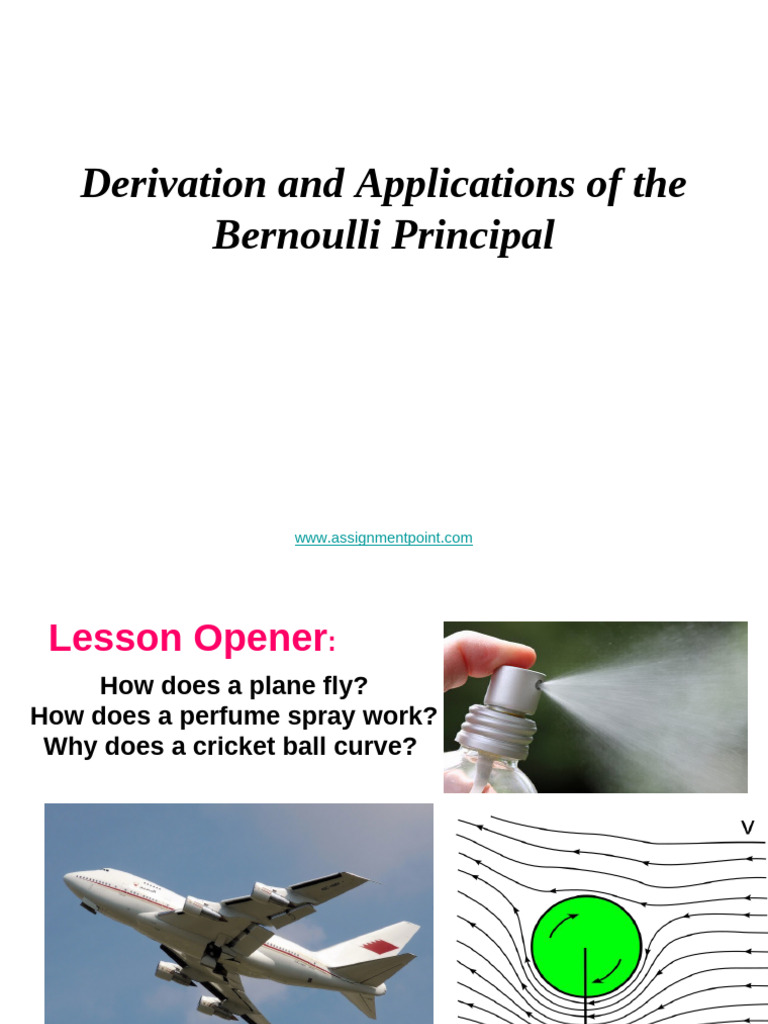 Derivation and Applications of The Bernoulli Principal | PDF | Lift ...