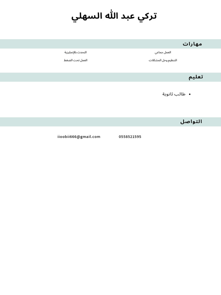 CV Arabic | PDF
