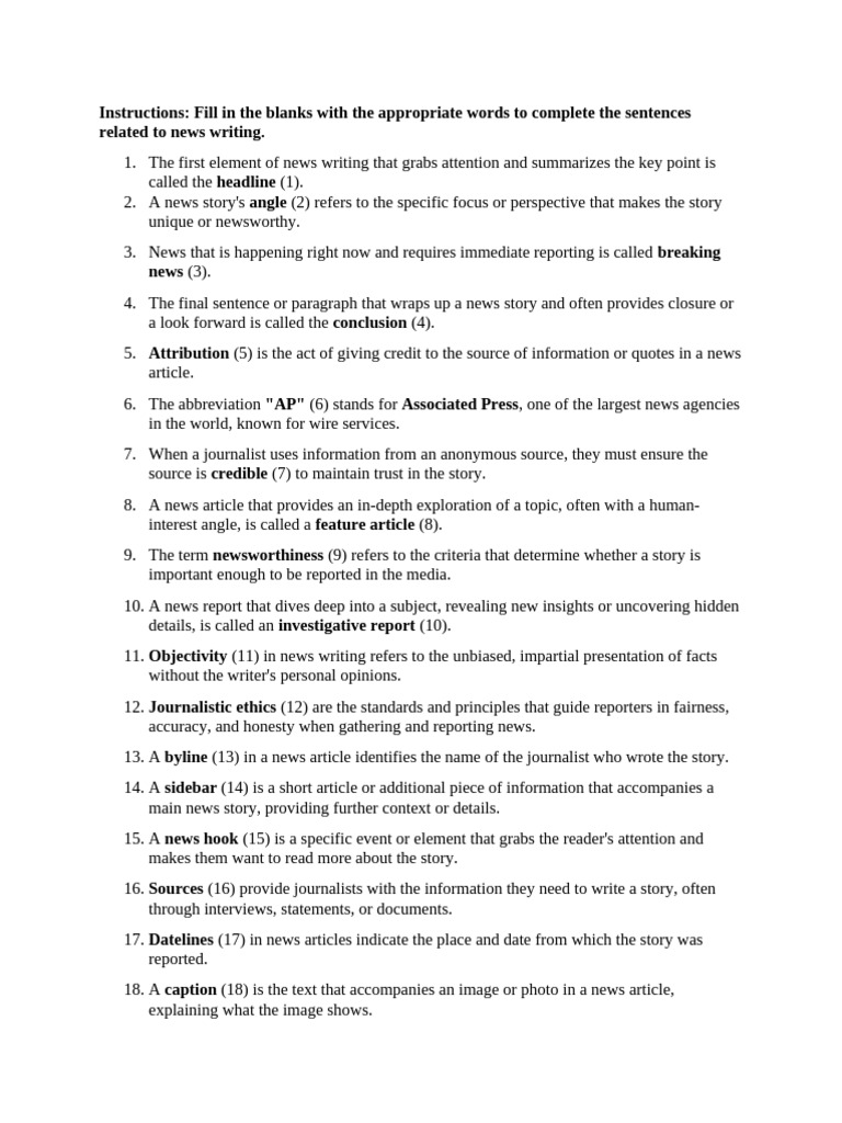 Worksheet Practce 3 | PDF | News | Journalism