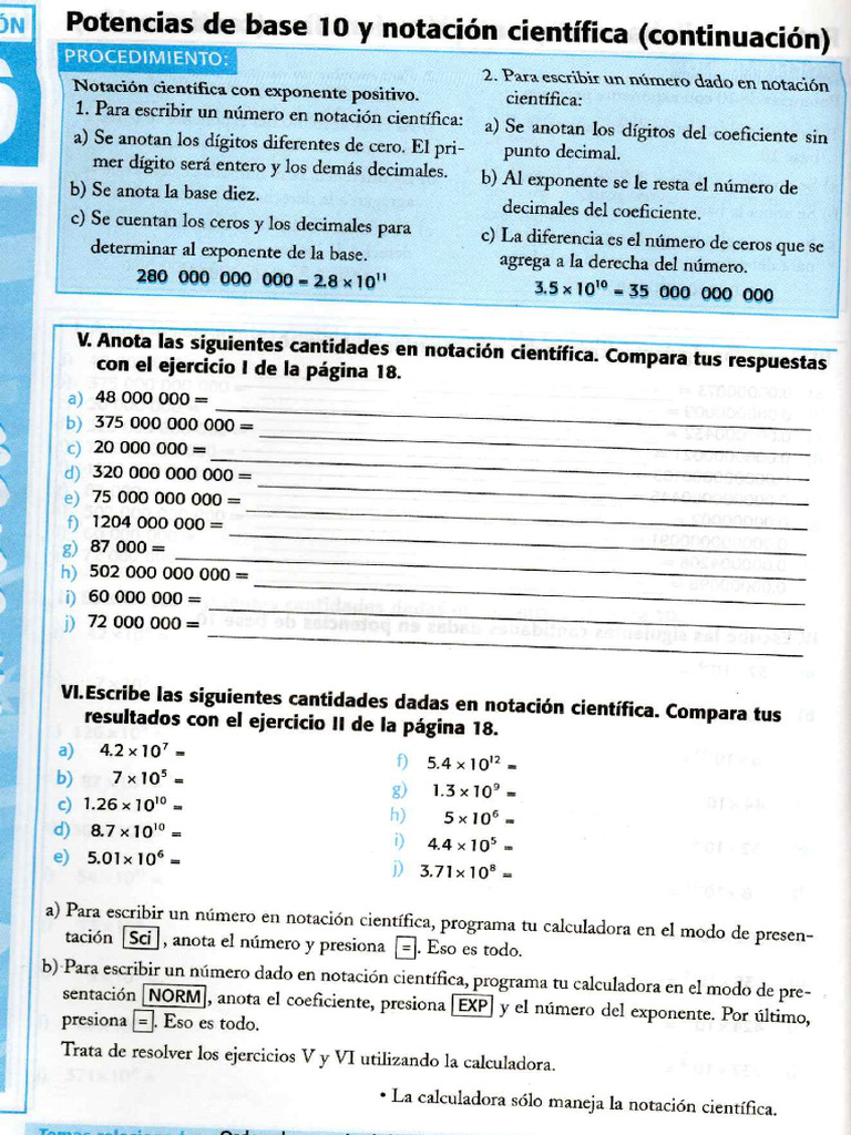 Ejercicios Notacion Cientifica | PDF