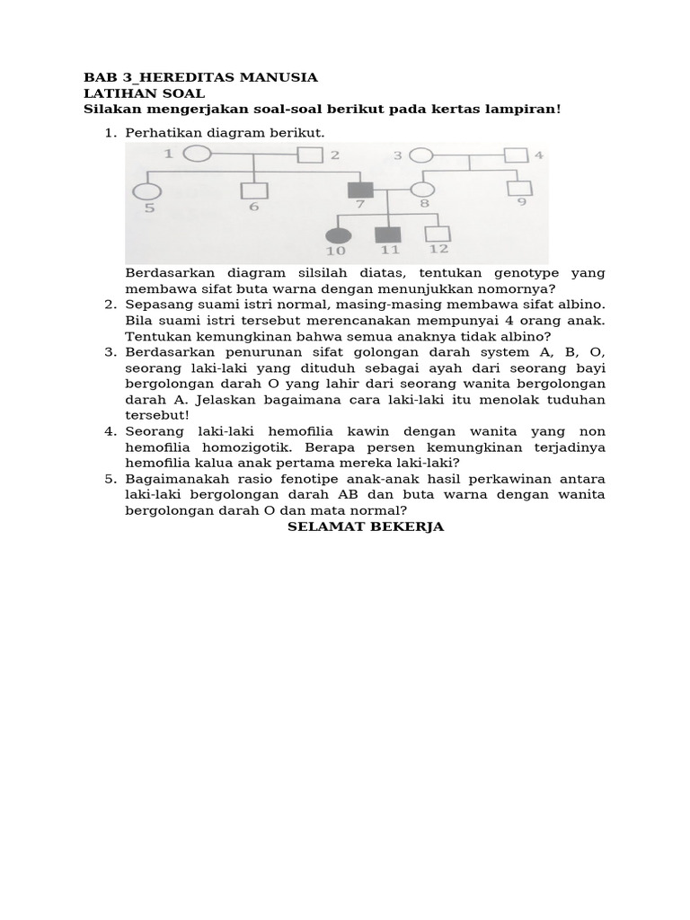 Latihan Soal - Hereditas Manusia | PDF