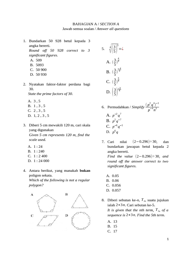 Ulangkaji Iii Math F3 | PDF