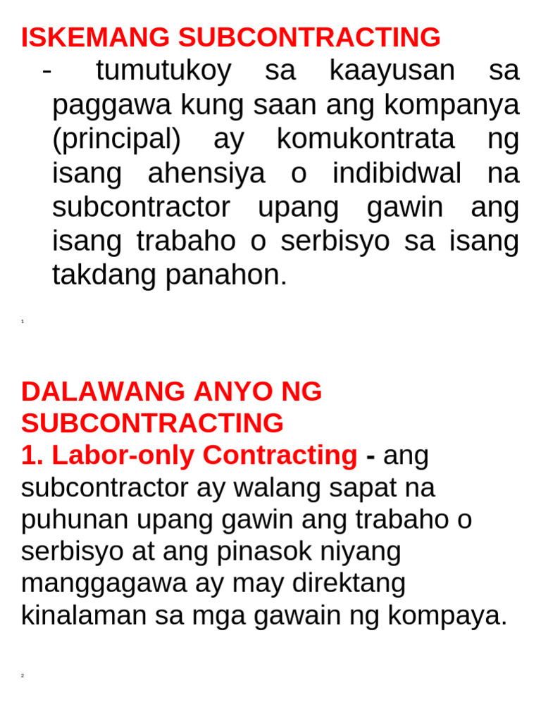 Lecture Module 4. Iskemang Subcontracting | PDF