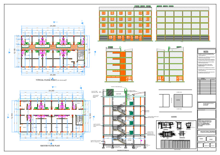 BEDSITTERS Revised (Plans &elevations) | PDF | Building Engineering | Civil Engineering