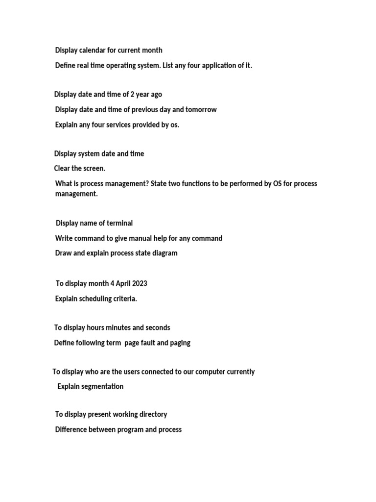 Internal Questions ....... OSY | PDF | Computer File | Operating System