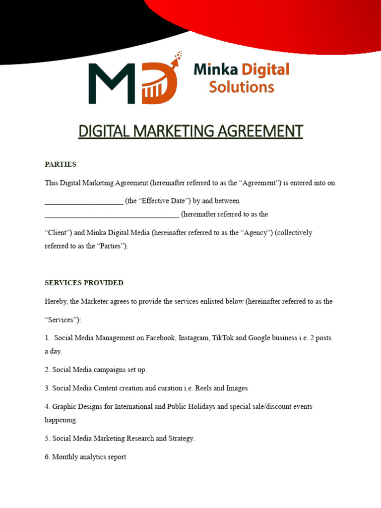 Digital Marketing Agreement Template | PDF | Intellectual Property ...