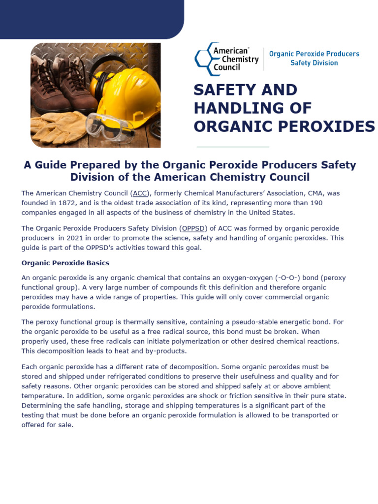 Organic Peroxides: Safety and Uses Guide | PDF | Materials | Chemistry