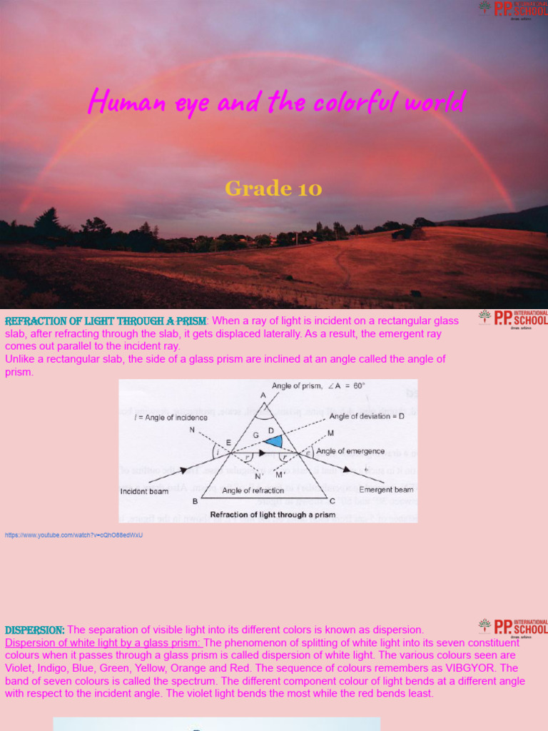 Human Eye and The Colorful World | PDF | Sunset | Refraction