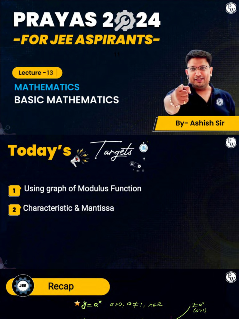 Basic Mathematics 13 - Class Notes - JEE 2024 | PDF