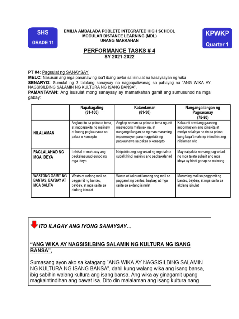 Lovely Jane Marianito - PERFORMANCE TASK #4 | PDF