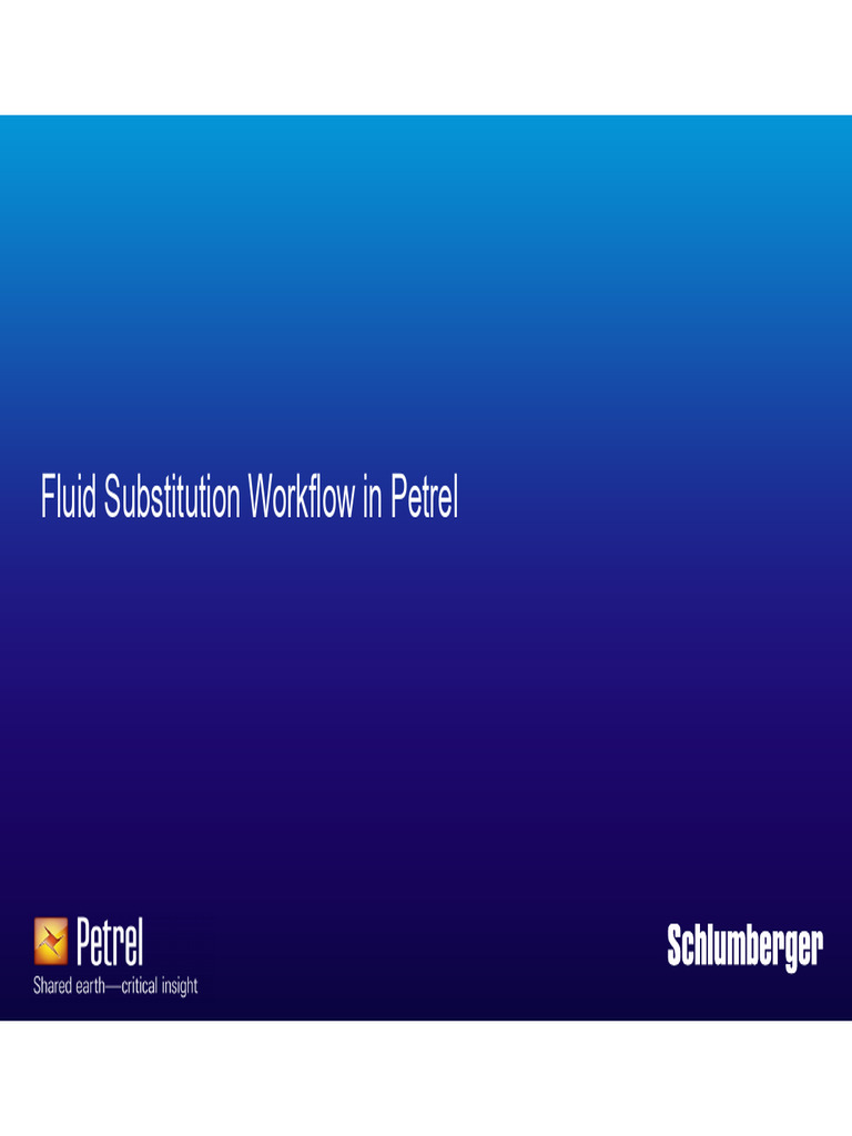 Fluid Substitution Workflow in Petrel 2014 - 6559544 - 02 | PDF | Petroleum Reservoir | Applied ...