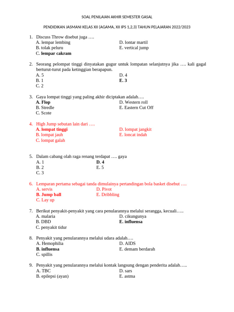Soal Uas Kelas XII Ganjil 2024-2025 | PDF
