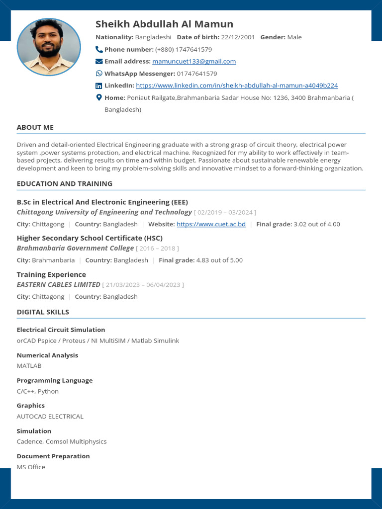 Mamun CV Up | PDF