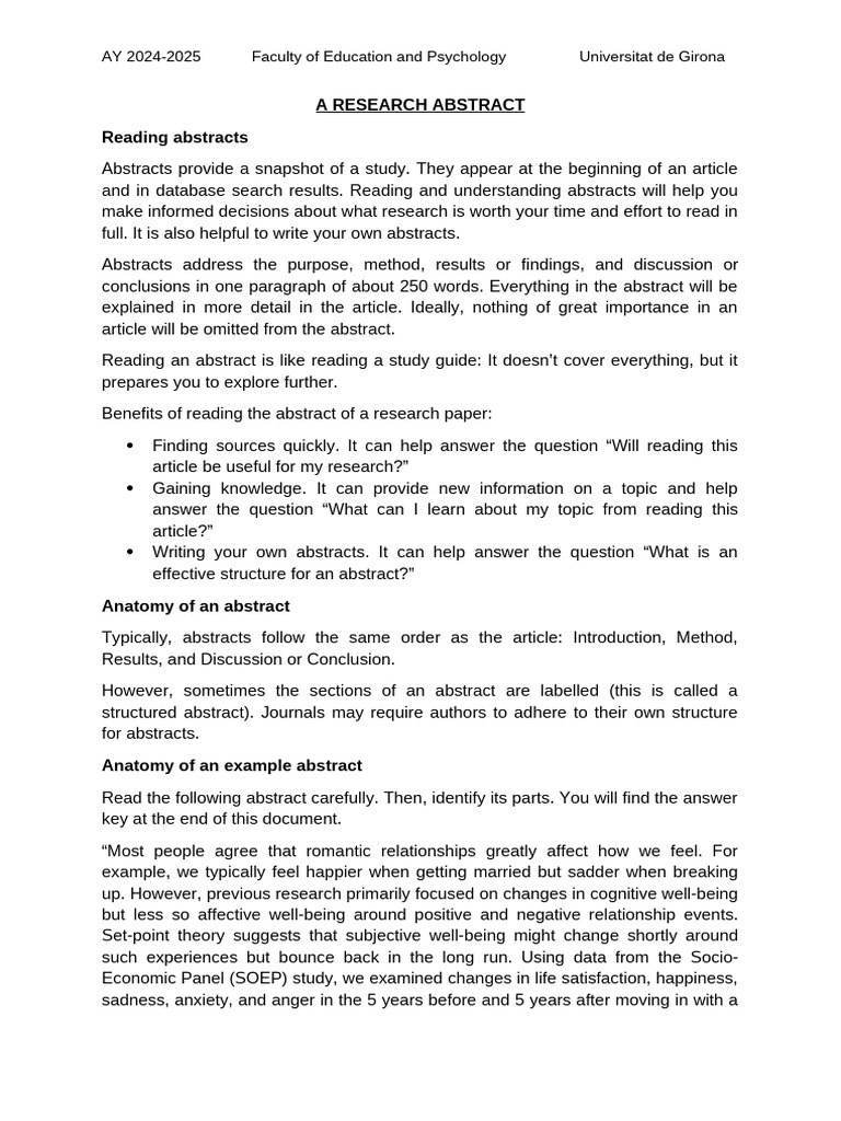 Handout Week 8 Session 2 | PDF | Abstract (Summary) | Well Being