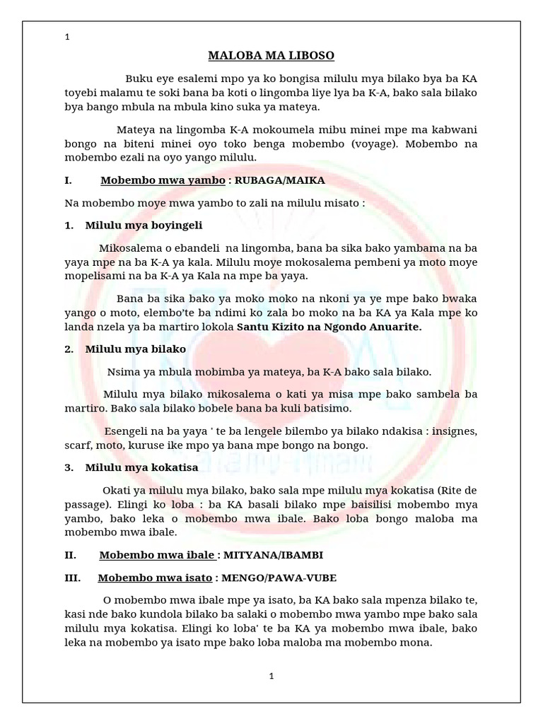 Bilako Ya Lingomba Kizito-Anuarite | PDF