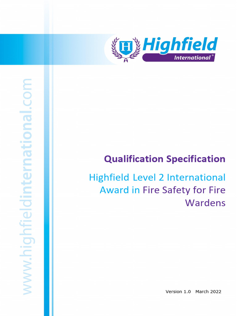 (17032022 0452) 6a) l2 Int Fire Safety For Fire Wardens Qual Spec v1.0 ...