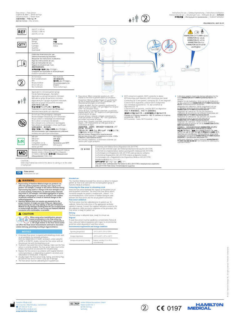 Flow-sensor-Neonatal-single-use Ifu en de FR It Es ZH Ja Ru TR 624023. ...