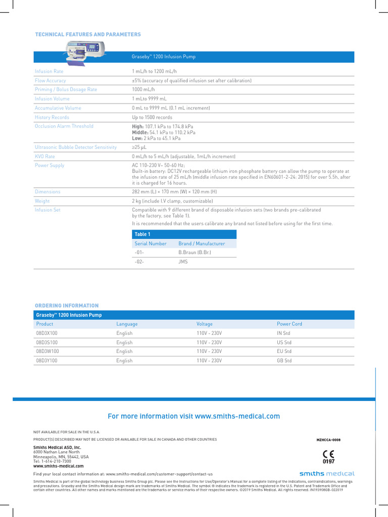 Graseby 1200 Infusion Pump Overview | PDF | Mains Electricity ...