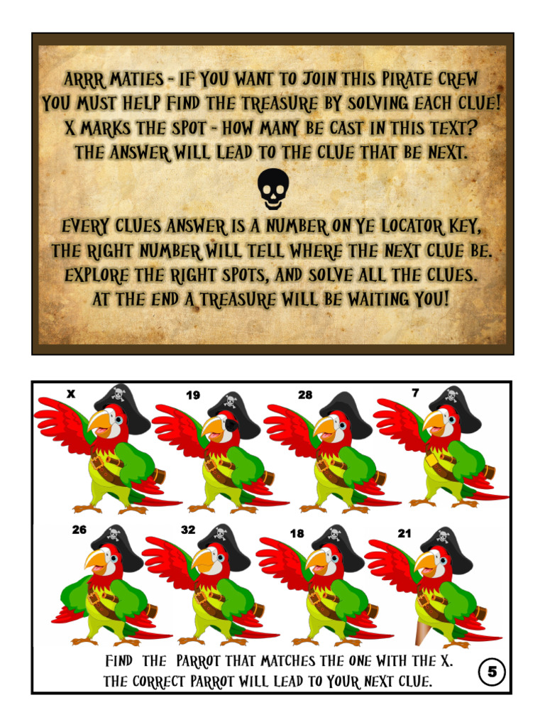 Pirate Treasure Hunt Clue Guide | PDF