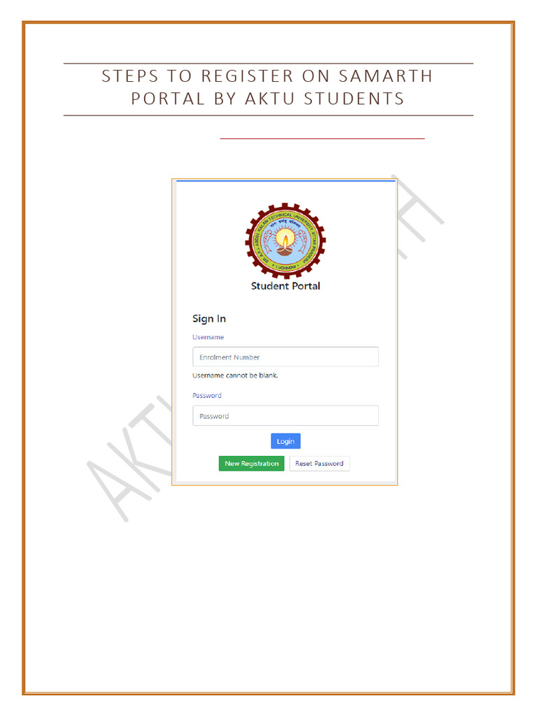 Steps To Register On Samarth Portal by Students Draft | PDF