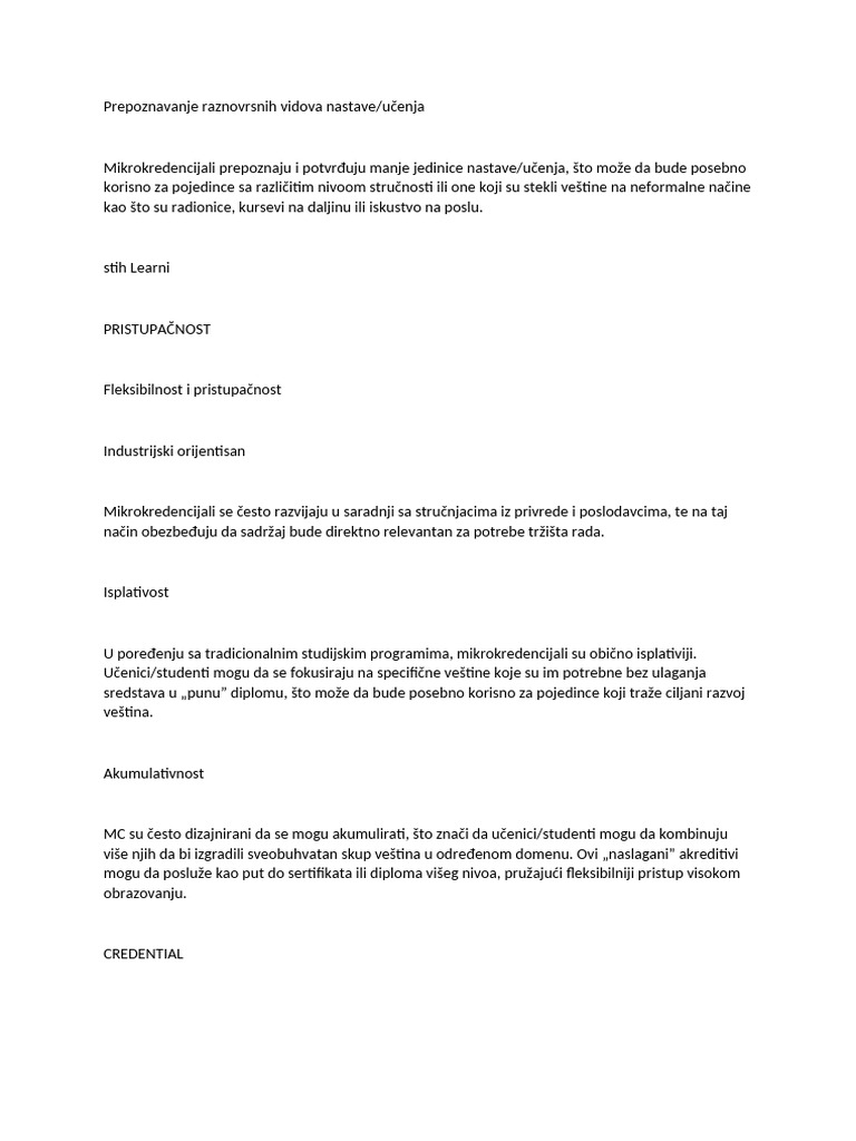 Prepoznavanje Raznovrsnih Vidova Nastave | PDF