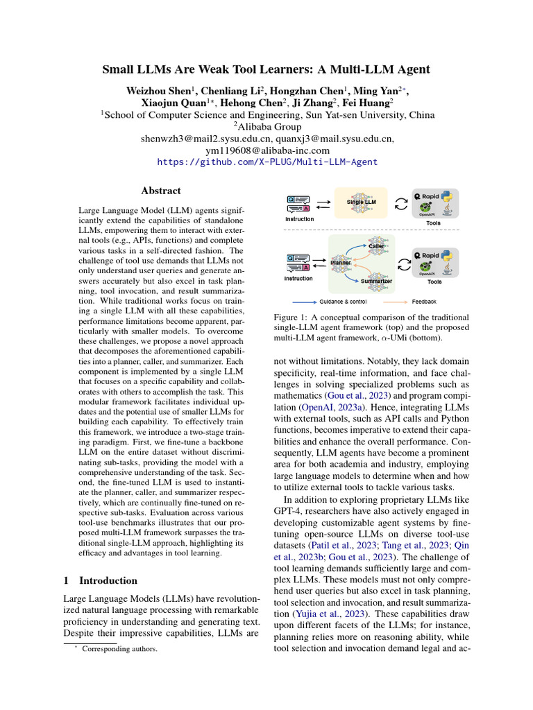 Multi-LLM Framework for Tool Learning | PDF | Cognition | Learning