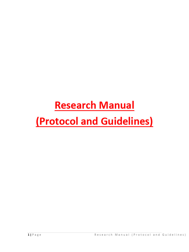 RESEARCH MANUAL Protocol Guidelines FINAL 3 | PDF | Thesis | Plagiarism