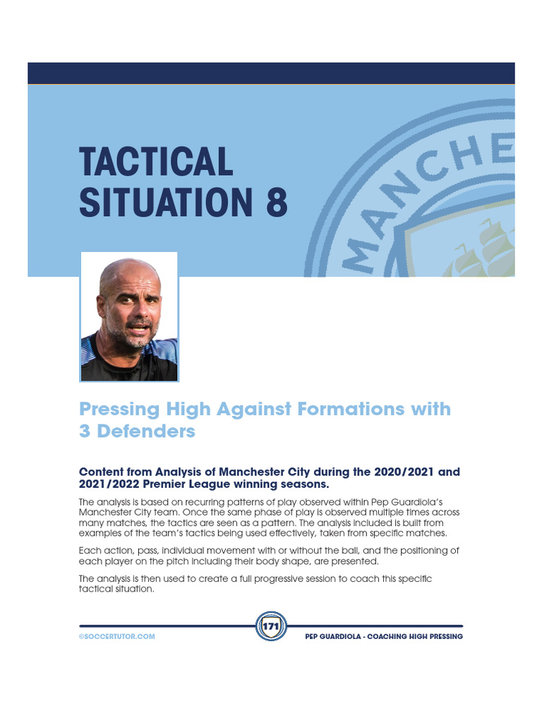 Guardiola's High Pressing Tactics Explained | PDF | Defender ...
