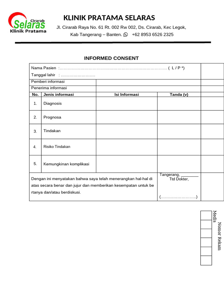 FORMULIR INFORMED CONSENT | PDF